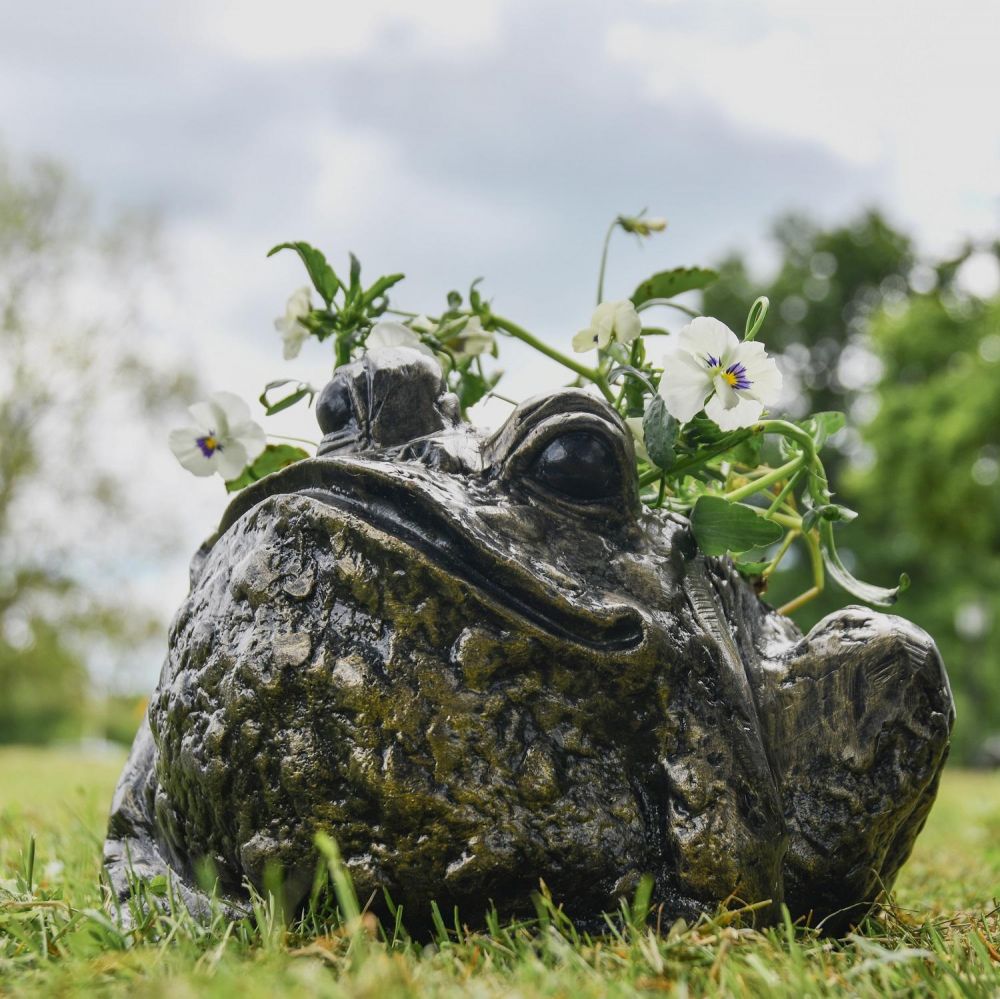 Antique Gold Bullfrog Planter | Black Country Metalworks