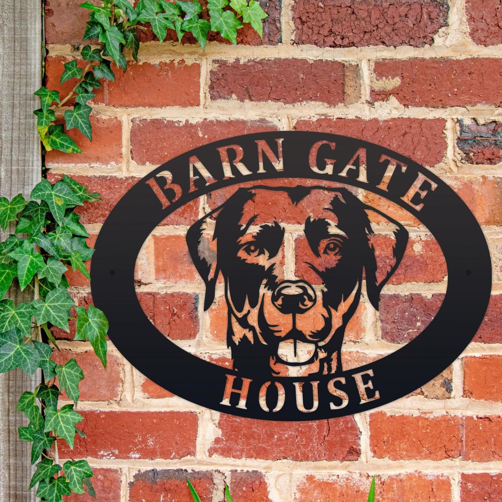 Labrador Iron Oval House Name Sign | Black Country Metalworks