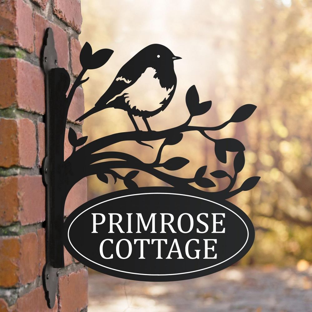 Robin Iron Bracket House Name Sign | Black Country Metalworks