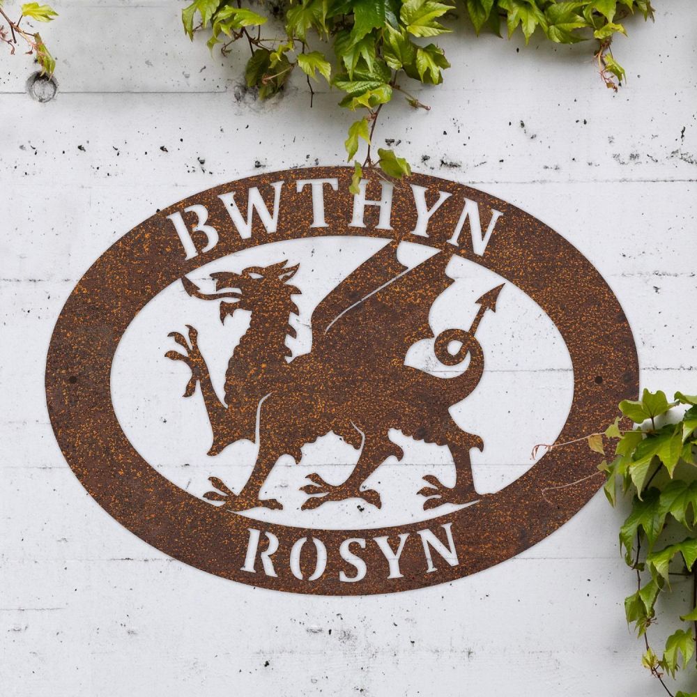 Oval House Name Signs | Personalised House Signs | Black Country Metalworks