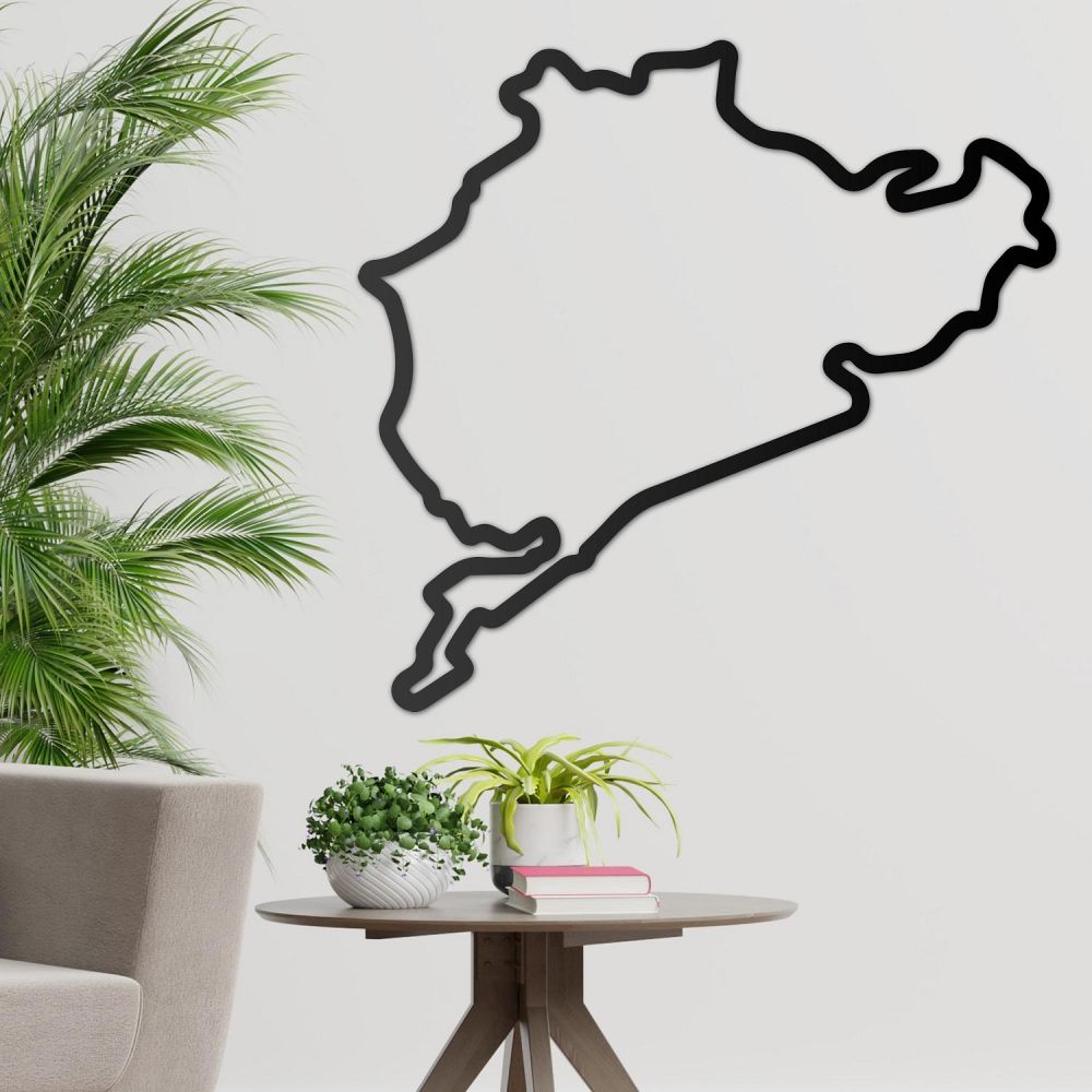 Nürburgring Motor Race Track Black Wall Art - 46cm | Black Country ...