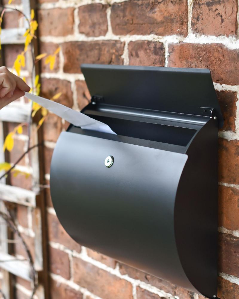 Contemporary "Urban Obsession" Black Wall Mounted Post Box | Black ...