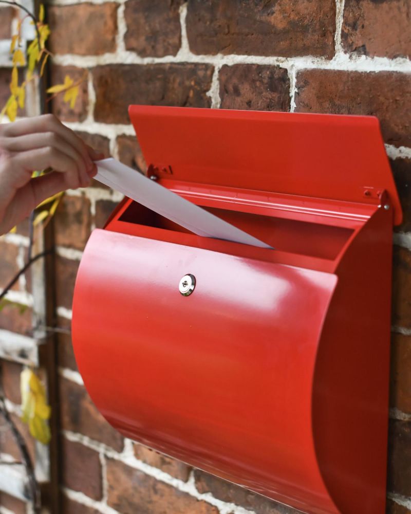 Contemporary "Urban Obsession" Red Wall Mounted Post Box | Black ...