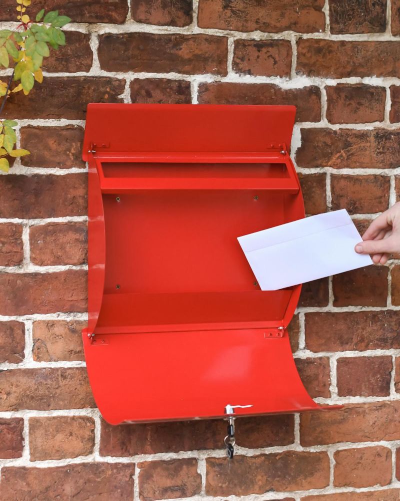 Contemporary "Urban Obsession" Red Wall Mounted Post Box | Black ...
