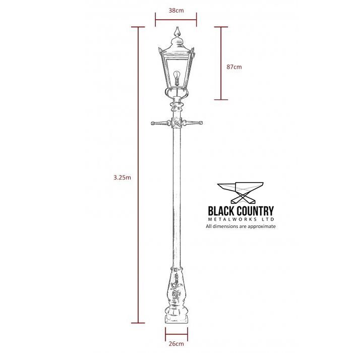 Victorian Lamp Post - Black 3.2m | Black Country Metalworks