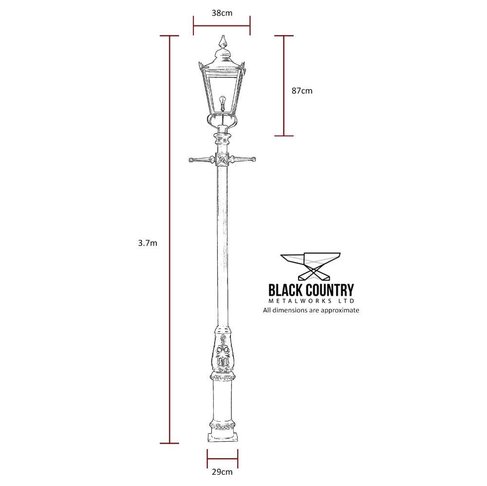 Black Victorian Lamp Post Set 3.7m | Black Country Metalworks