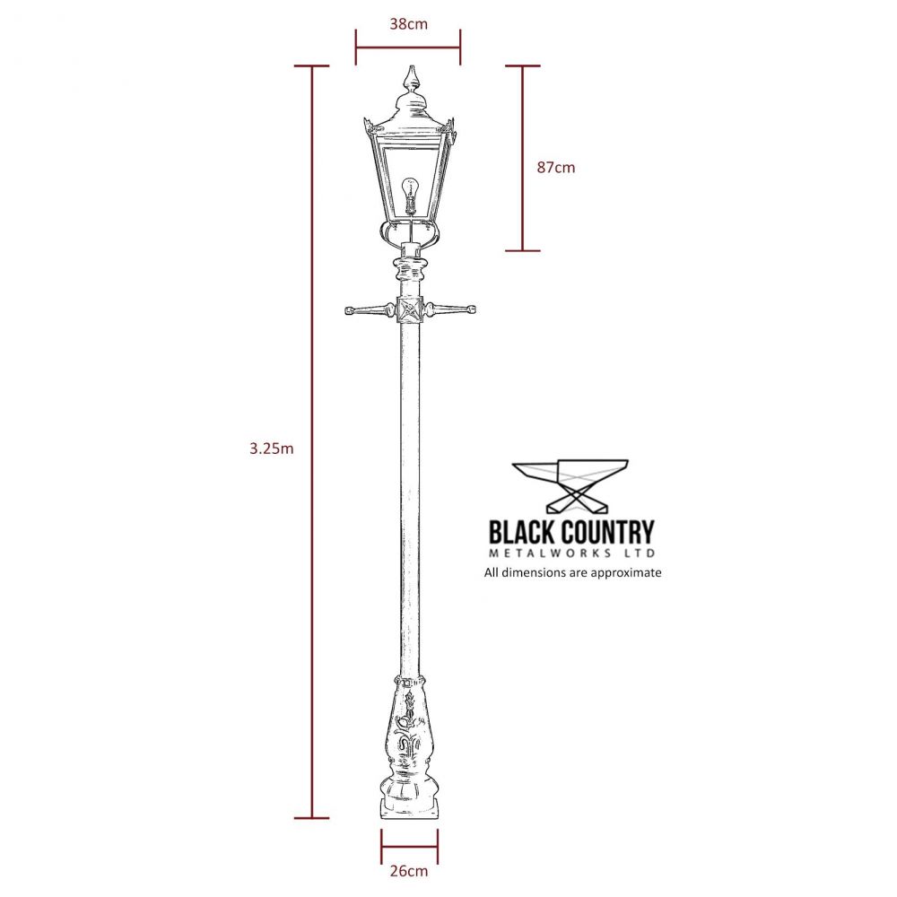 Victorian Lamp Post - Copper 3.2m | Black Country Metalworks