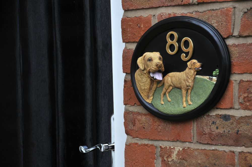 House Number - Hand Painted - Labrador - House Sign | Black Country ...