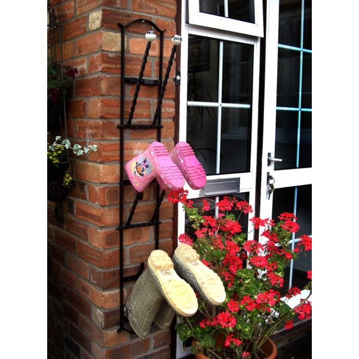 "Chattlehurst" Black 3 Pair Wall Mounted Boot Rack | Black Country ...