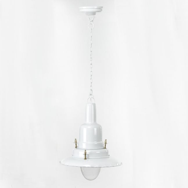 Hanging White "Coach House" Lamp | Black Country Metalworks