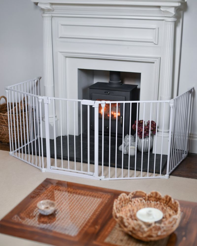 White Five Panel Nursery Fire Guard | Black Country Metalworks