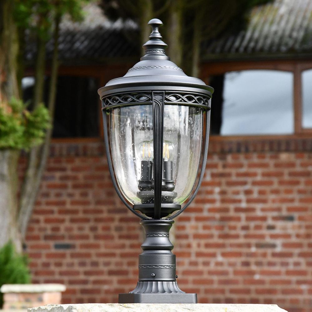 "Winsford" Black Traditional Countryside Pillar Light 64cm | Black ...