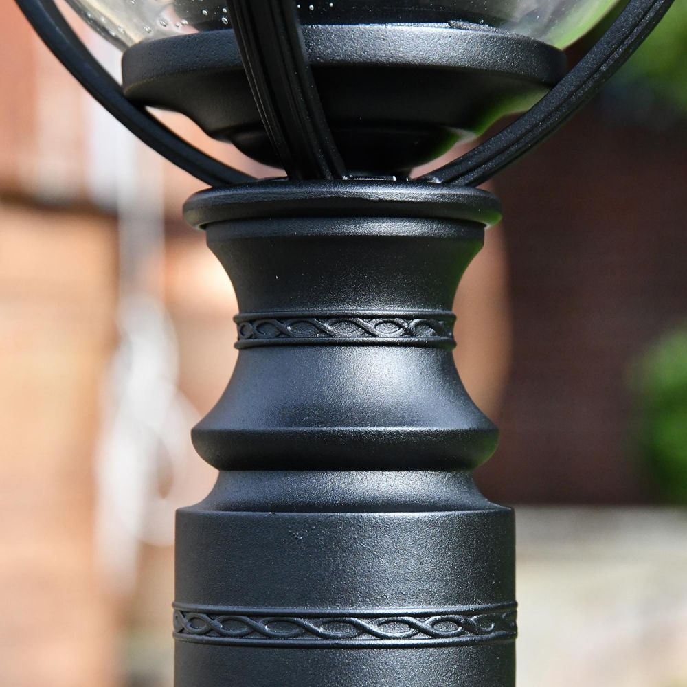 "Winsford" Black Traditional Countryside Pillar Light 64cm | Black ...
