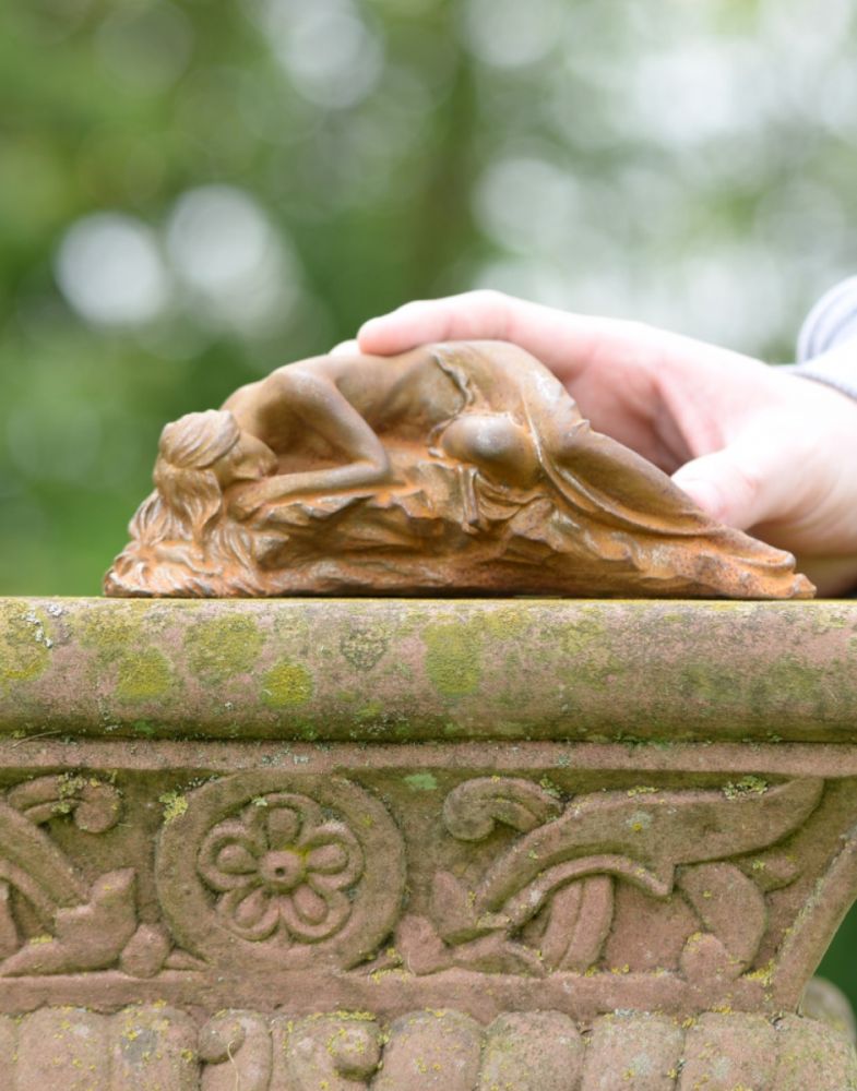 Rustic Cast Iron "Sleeping Woman" Garden Sculpture | Black Country ...