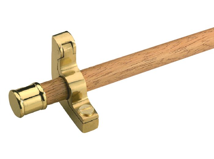 Wood Carpet Rod Complete with Plain Cap | Black Country Metalworks