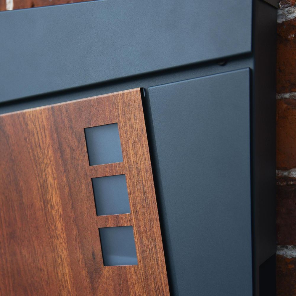 "Elmsgate" Anthracite Grey Modern Wall Mounted Post Box | Black Country ...