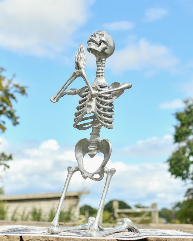 'Pascal' the Praying Skeleton - Silver | Black Country Metalworks