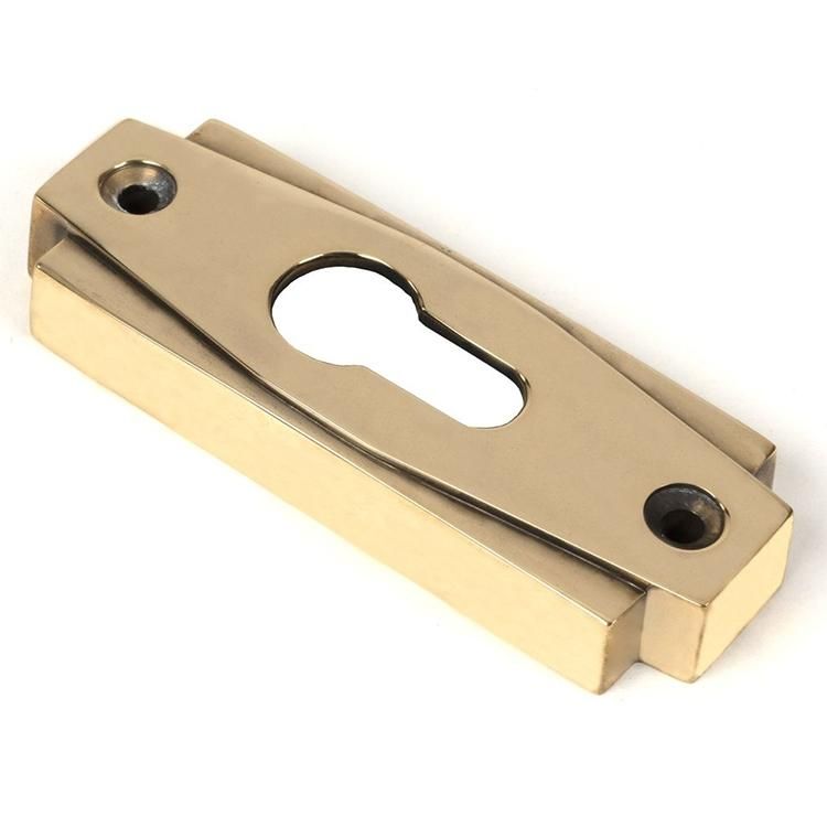 Aged Brass "Roman" Euro Escutcheon - 100mm x 36mm | Black Country ...