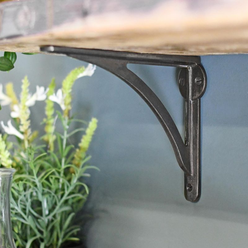 Natural Iron Curved Shelf Bracket 14 x 18cm | Black Country Metalworks