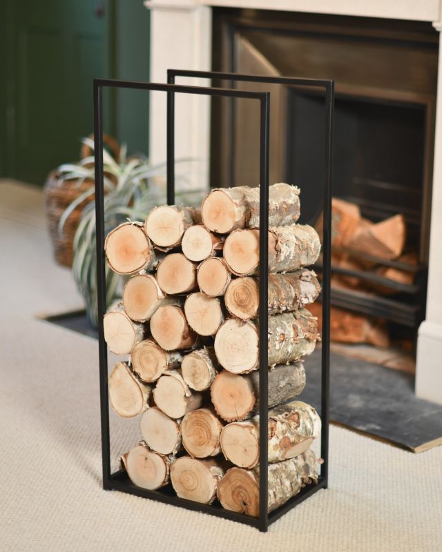 Tall Open Sided Log Holder | Black Country Metalworks