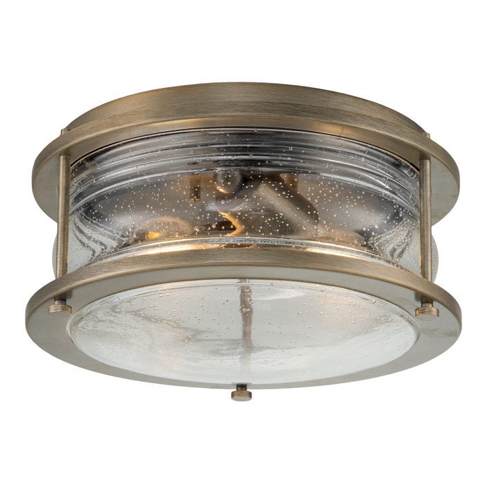 "Folly" Outdoor Flush Ceiling Light in Brushed Bronze | Black Country ...