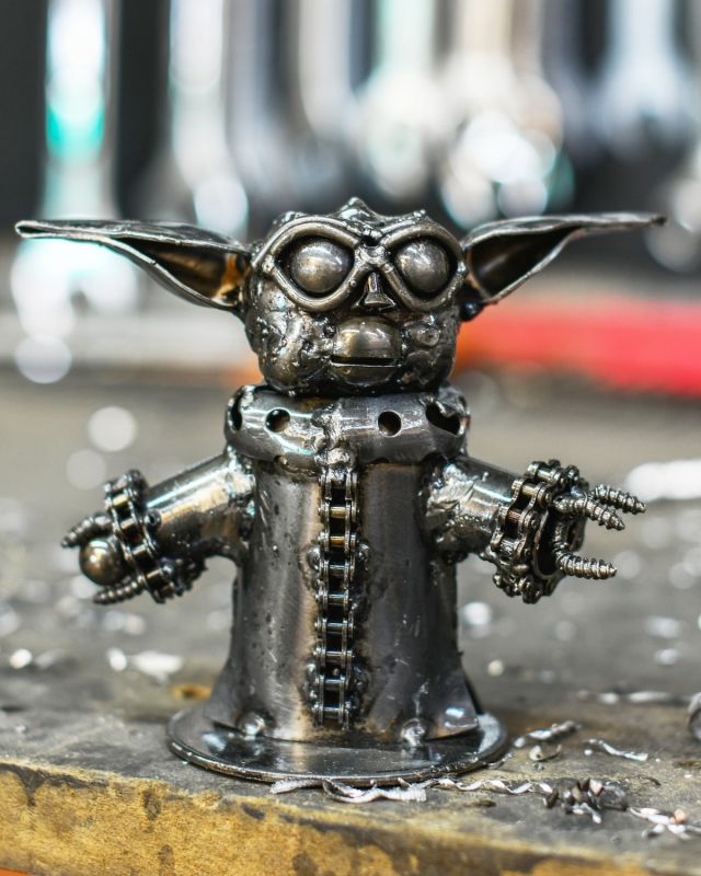 Humanoid Alien Recycled Metal Sculpture | Black Country Metalworks