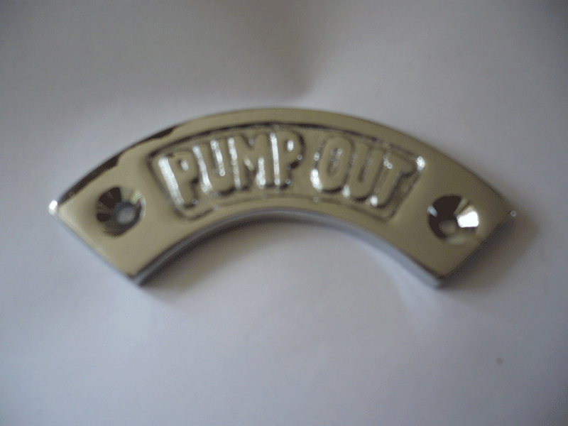 Bright Chrome Cast Arched Sign "Pump Out" | Black Country Metalworks