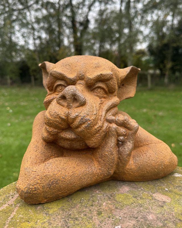 Rustic Cast Iron 'Oberon' Gargoyle Sculpture | Black Country Metalworks