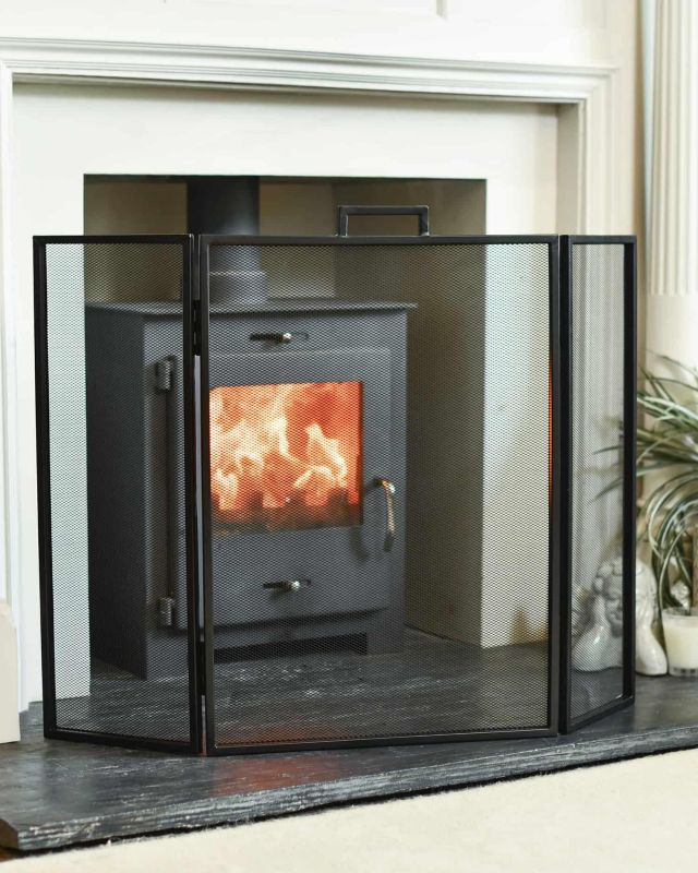 Square Simplistic Contemporary Three Fold Fireguard | Black Country ...