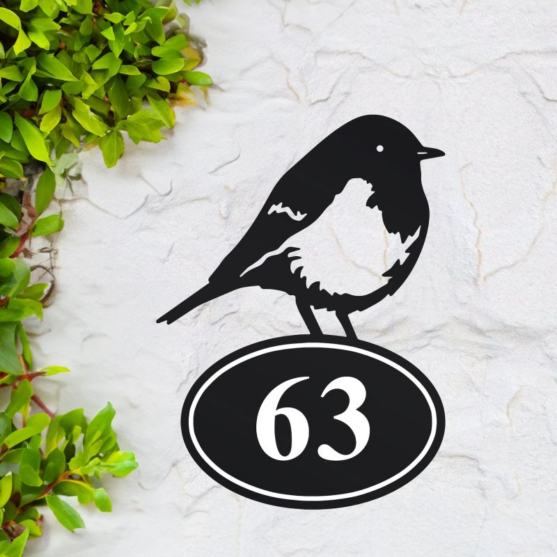 Robin House Number Sign | Black Country Metalworks