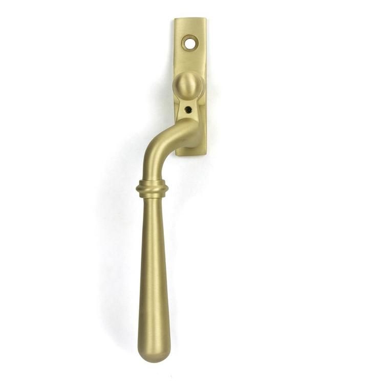 16mm Modern Satin Brass Espagnolette Window Handle - Left Hand | Black Country Metalworks
