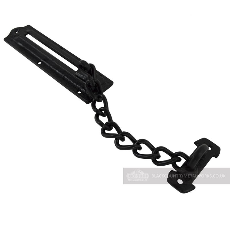 6 Inch Black Door Chain Lock | Black Country Metalworks