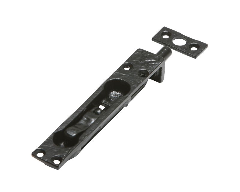8" Traditional Black Iron Flush Lever Action Door Bolt | Black Country ...