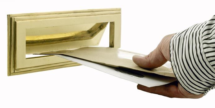 Large Traditional Letter Plate - Polished Brass | Black Country Metalworks