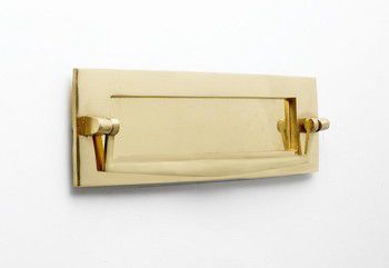 Large Traditional Letter Plate - Polished Brass | Black Country Metalworks