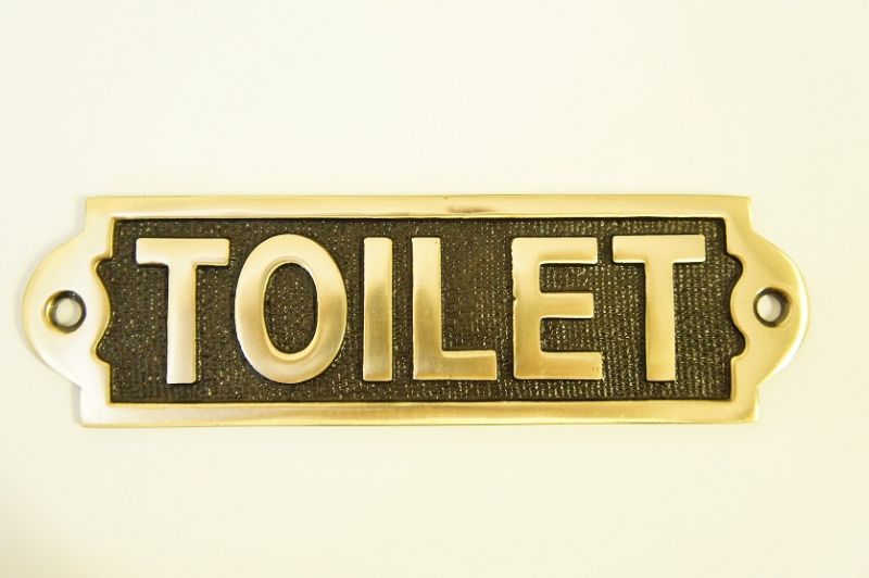 Toilet Cast Brass Sign | Black Country Metalworks