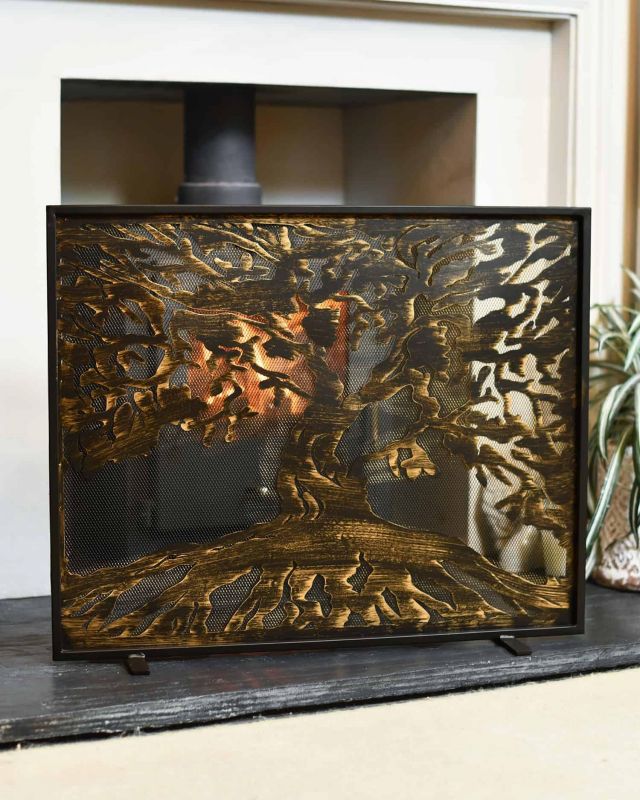 "Arbor" Tree of Life Fire Screen | Black Country Metalworks