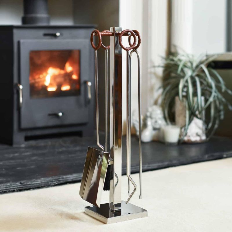 "Woodbridge" Stainless Steel and Leather Circular Companion Set 62cm ...