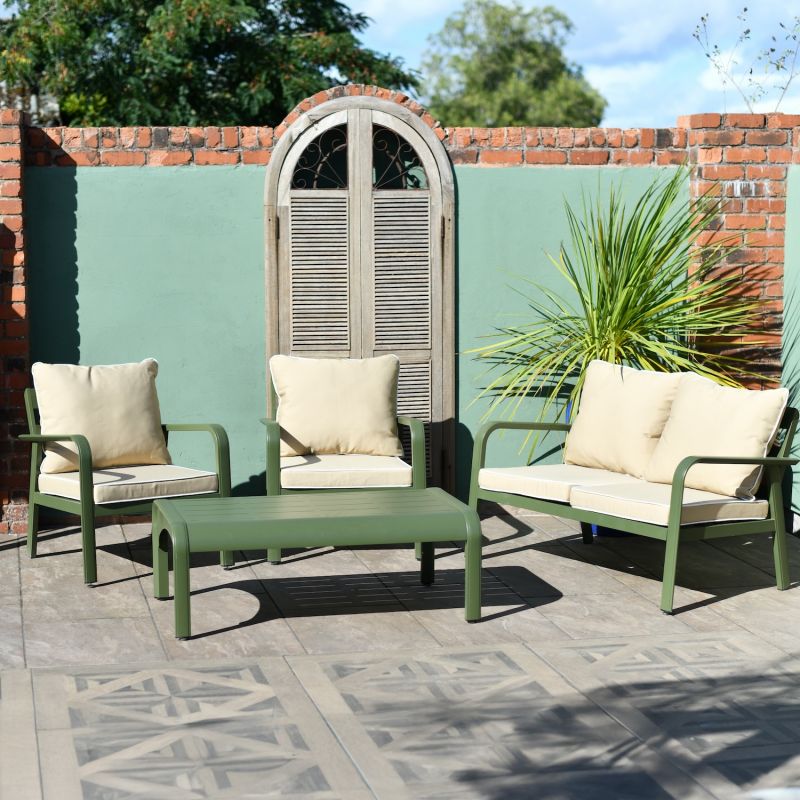 'Arco Verde' Sage Green Garden Lounge Furniture Set | Black Country ...