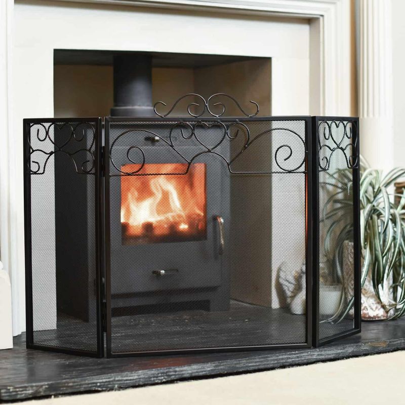 “Holmwood Manor” Three Panel Fire Guard | Black Country Metalworks