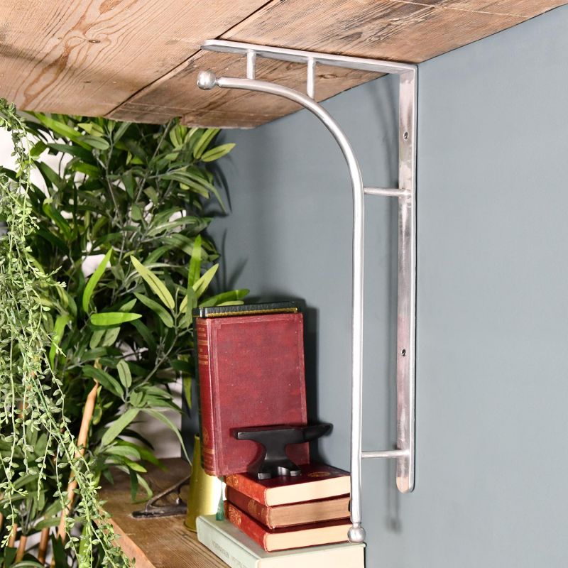 ’Kepler’ Polished Aluminium Modern Wall Bracket 50 x 24cm | Black ...