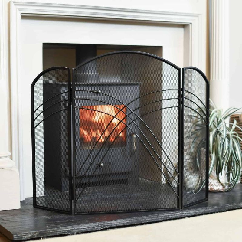 “Maynall Manor” Three Fold Arched Fire Guard | Black Country Metalworks