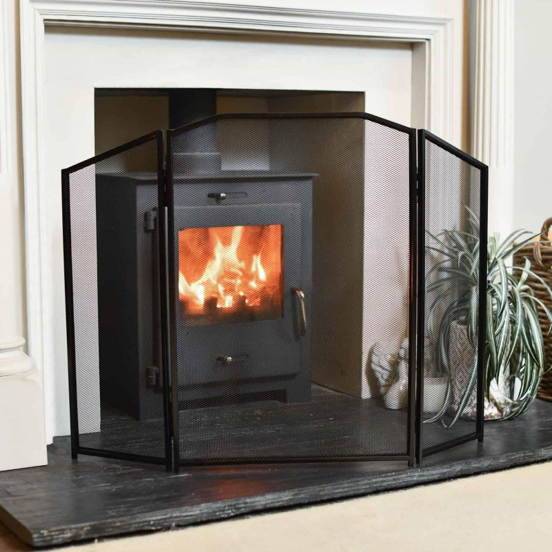 Square Simplistic Contemporary Three Fold Fireguard | Black Country ...