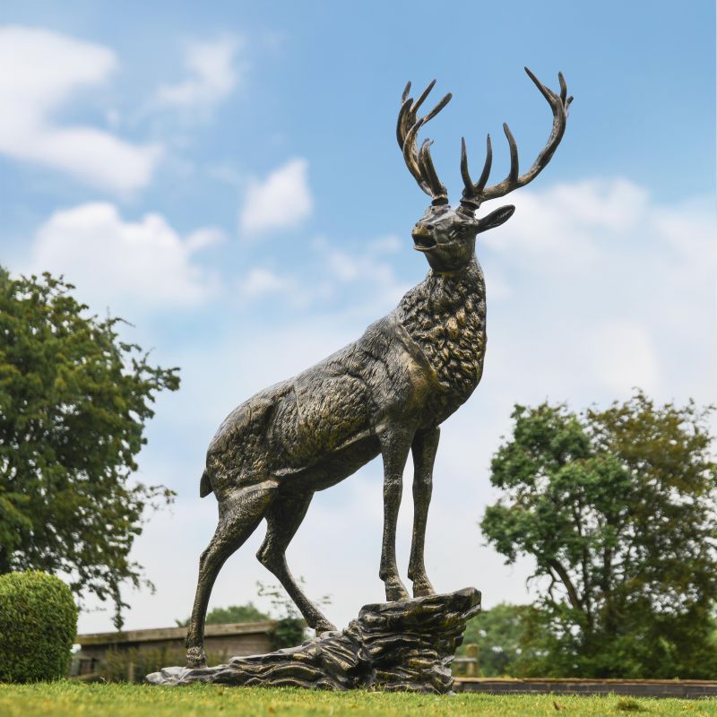 'Highland Prince' Stag on Rock Sculpture | Black Country Metalworks