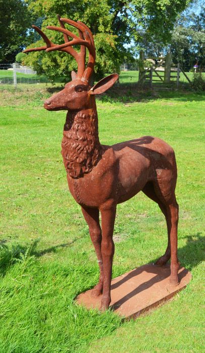 Brushed Bronze Stag Garden Sculpture | Black Country Metalworks