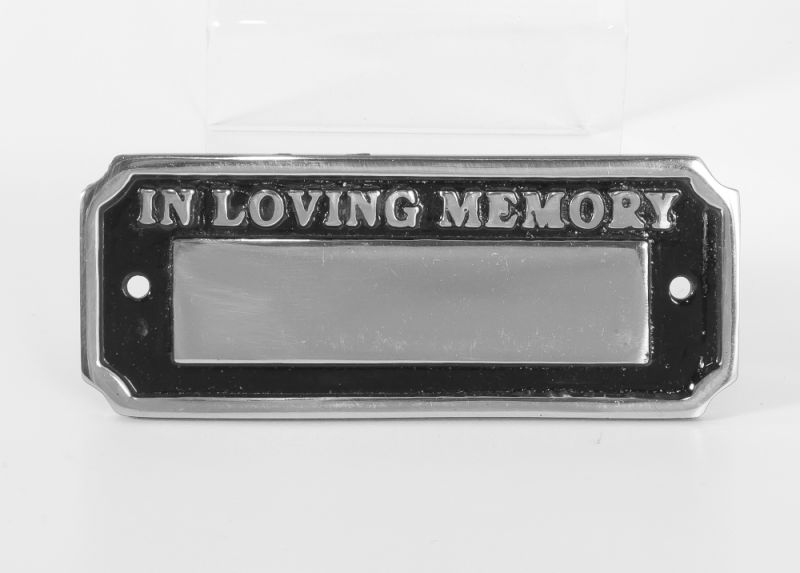 Polished Aluminium In Loving Memory Bench Sign | Black Country Metalworks