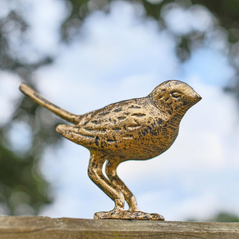 Antique Gold "Alary" Freestanding Bird Sculpture | Black Country Metalworks