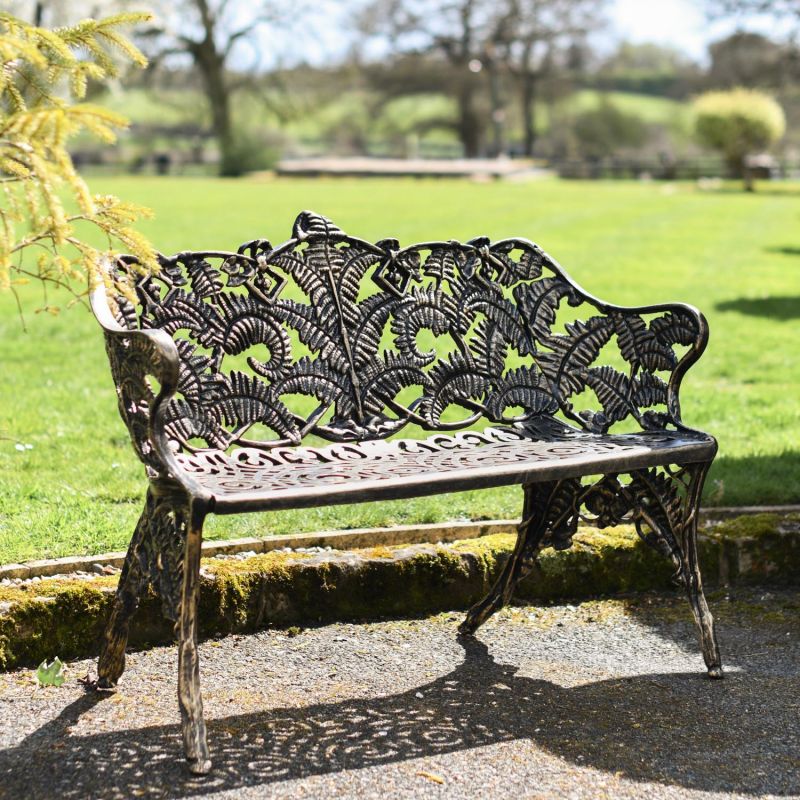 Antique Bronze 'Hawthorn' Heart Rocking Bench | Black Country Metalworks