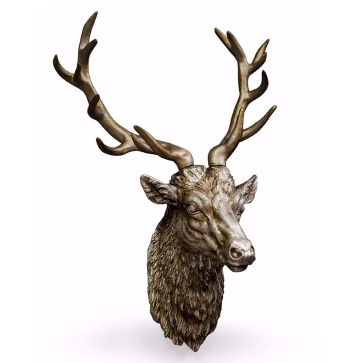 Antique Silver Stag Wall Bust | Black Country Metalworks