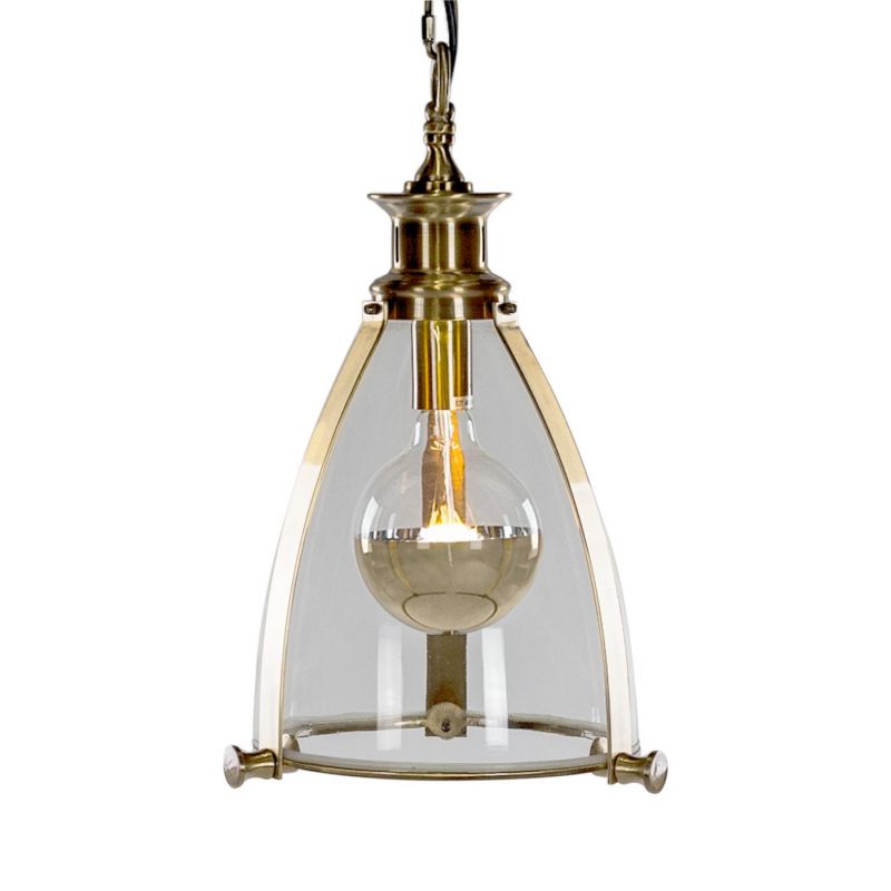 Arched Brass Frame Hanging Pendant Light - 50cm | Black Country Metalworks